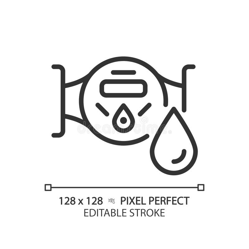 2D Customizable Thin Linear Black Water Meter Icon Stock Vector ...