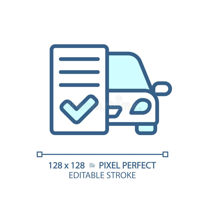 2D Customizable Thin Linear Blue Car Insurance Icon Stock Vector ...