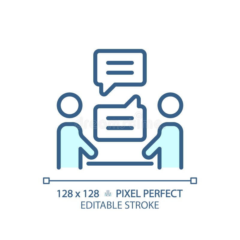 2D Customizable Thin Linear Blue Communication Icon Stock Vector ...