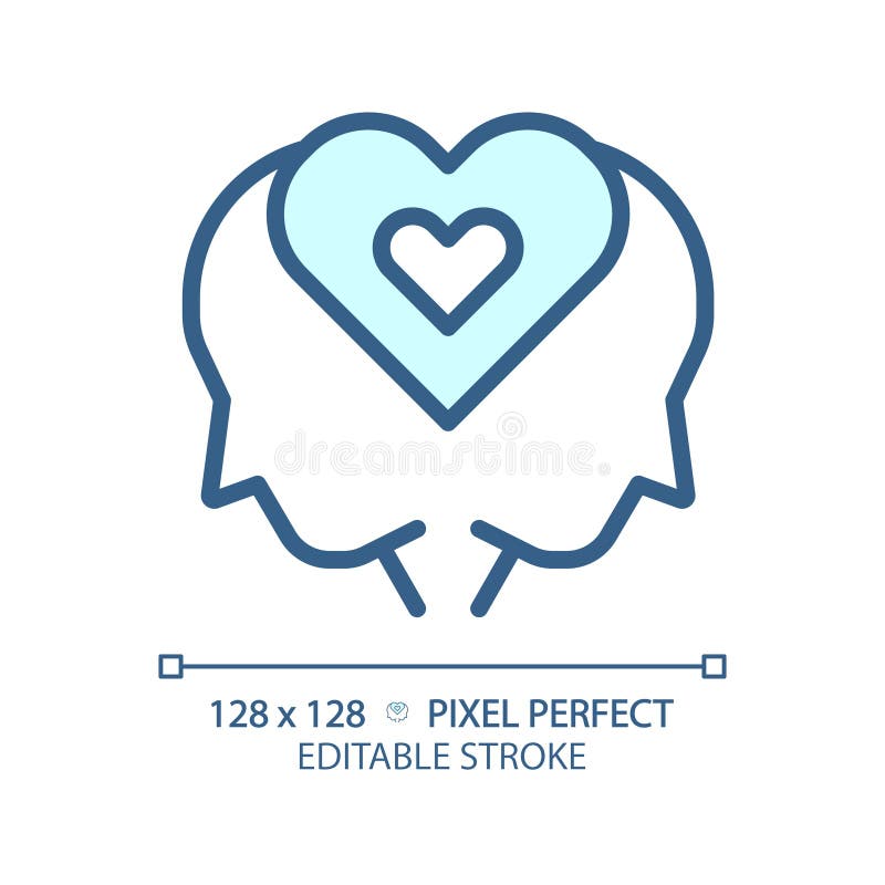 2D Customizable Thin Linear Blue Empathy Icon Stock Vector ...