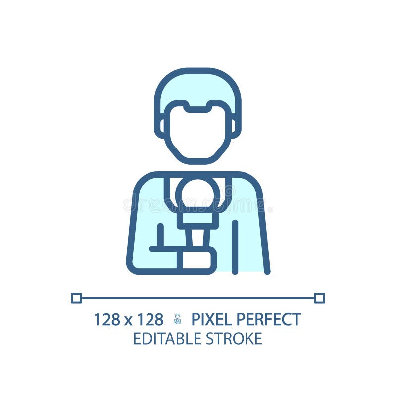 2D Customizable Thin Linear Blue News Reporter Icon Stock Vector ...