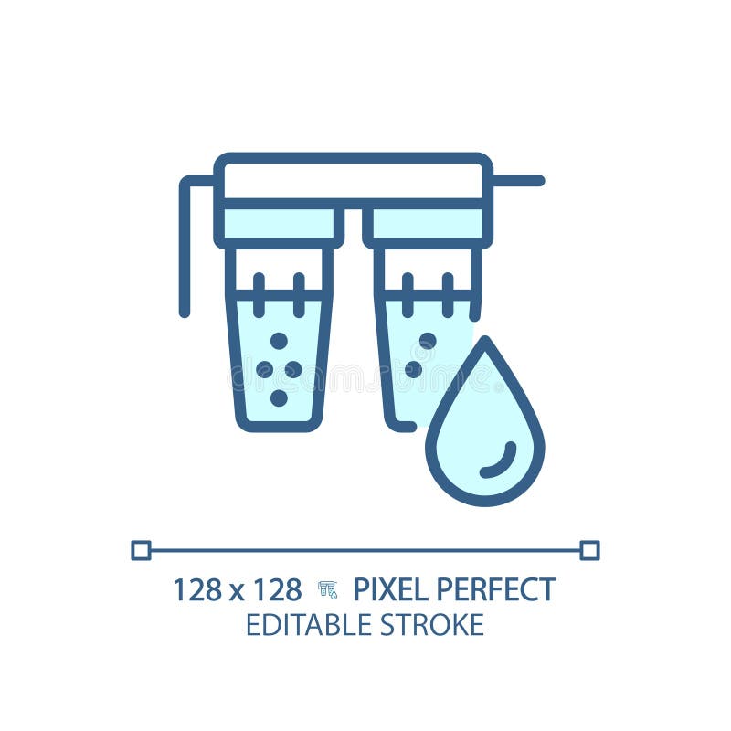 2D Customizable Thin Linear Blue Water Filter Icon Stock Vector ...