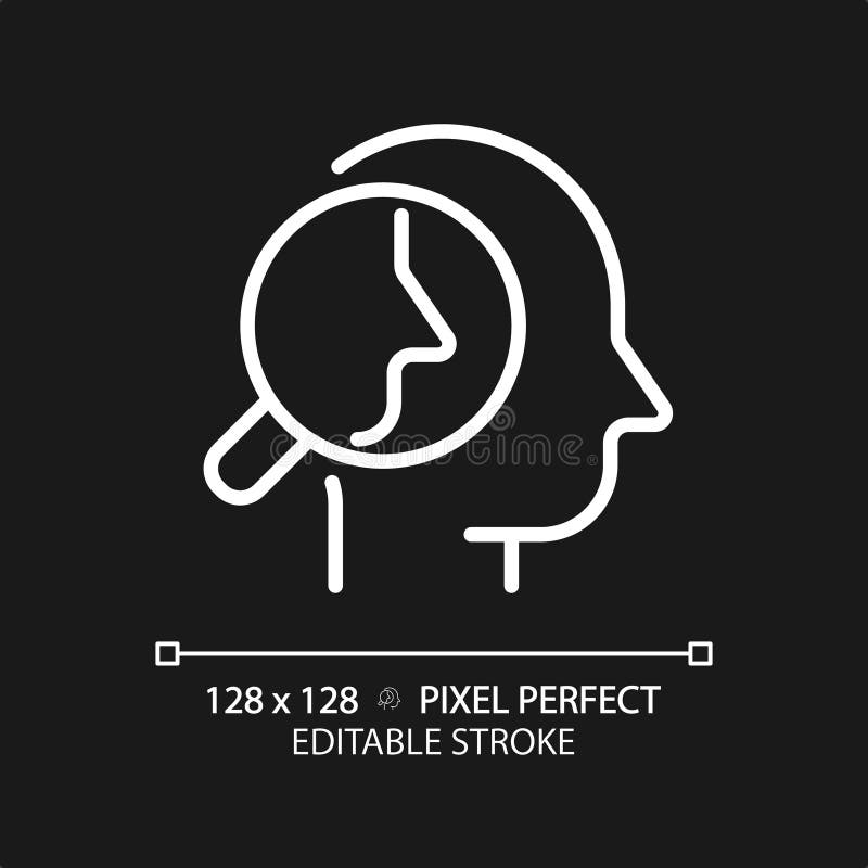 2D Customizable Thin Linear White Introspection Icon Stock Vector ... 2D Customizable Thin Linear White Introspection Icon Stock Vector ...