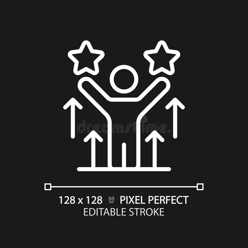 2D Customizable Thin Linear White Self Motivation Icon Stock Vector ...