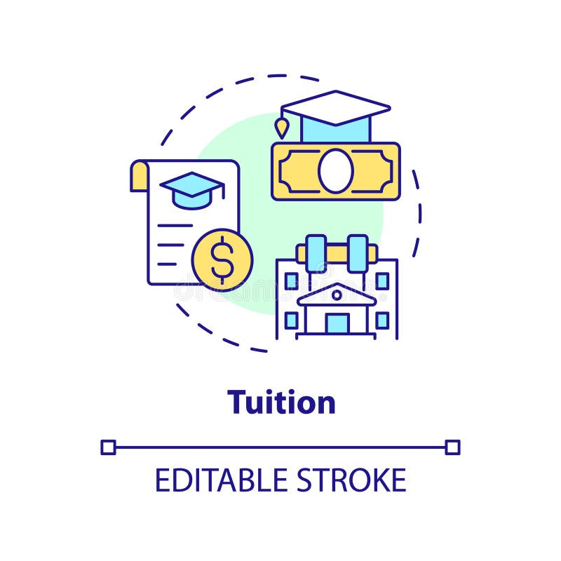 2D Customizable Tuition Line Icon Concept Stock Vector - Illustration ...