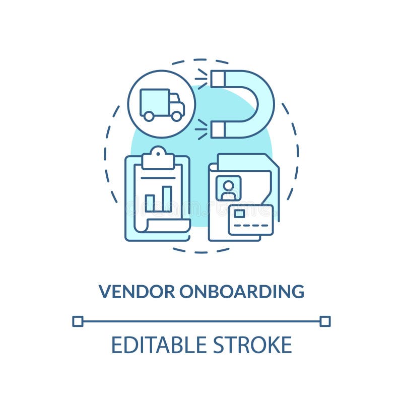 2D Customizable Vendor Onboarding Blue Icon Concept Stock Vector ...