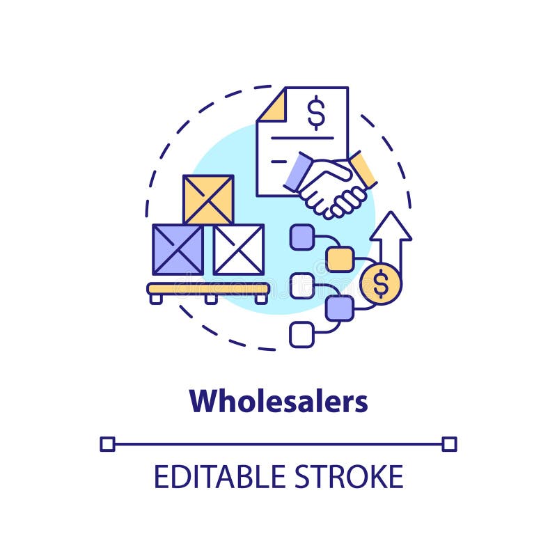 2D Customizable Wholesalers Thin Linear Icon Concept Stock Vector ...