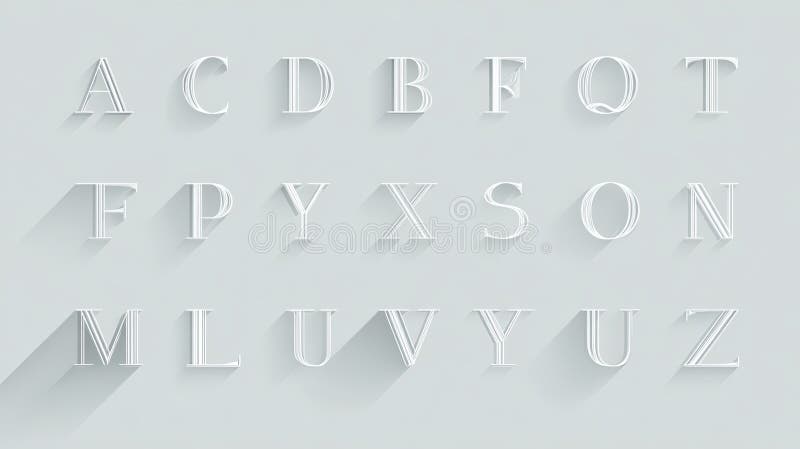 3D Cut Letters with Shadow Effect for Design Projects Stock ...