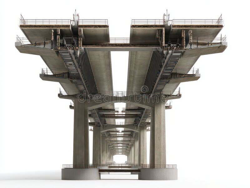 A 3D Cutaway View of a Multilane Highway Bridge with Stock Illustration ...