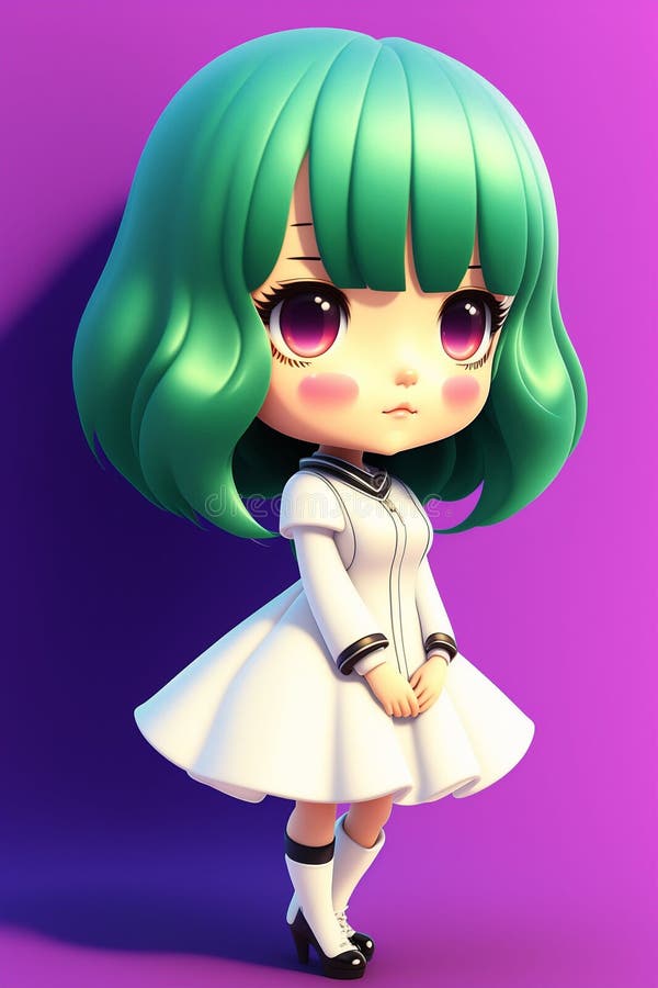 3D Cute Anime Chibi Style Boy Character Isolated on Blue Background ... 3D Cute Anime Chibi Style Boy Character Isolated on Blue Background ...