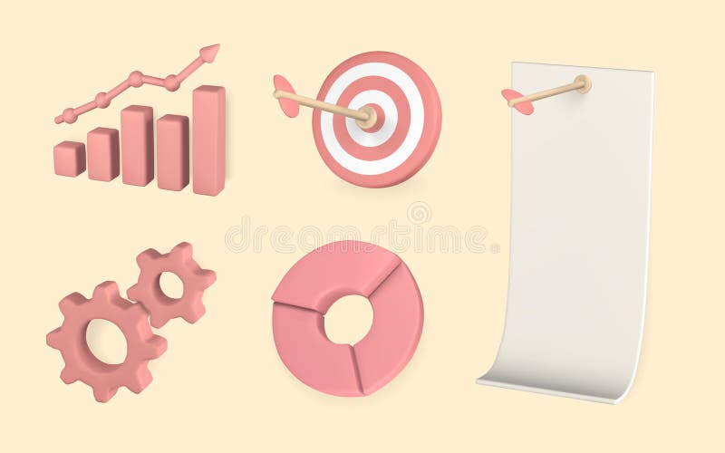 3D Cute Cartoon Business Graph on Application Under Creative Solution ...