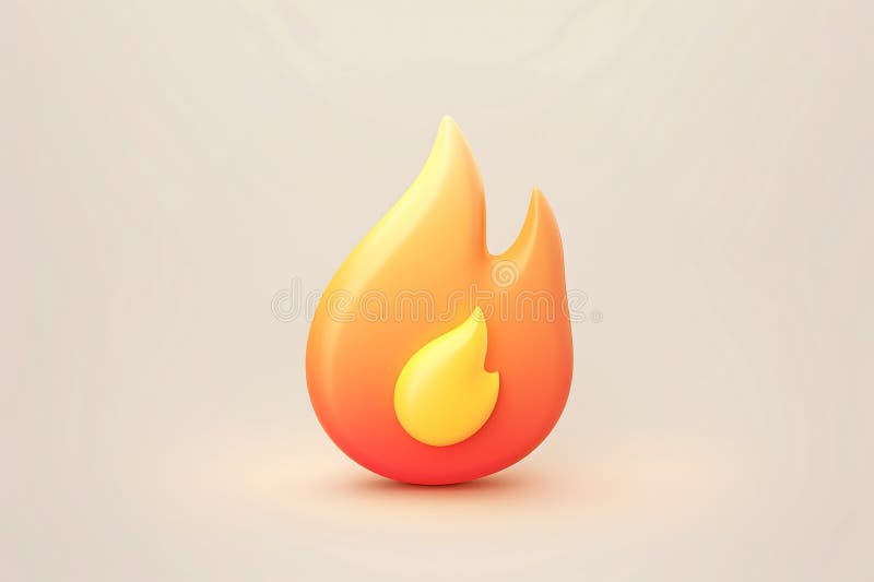 3d Cute Cartoon Flame Icon, Simple Shape. Generative AI Stock ...