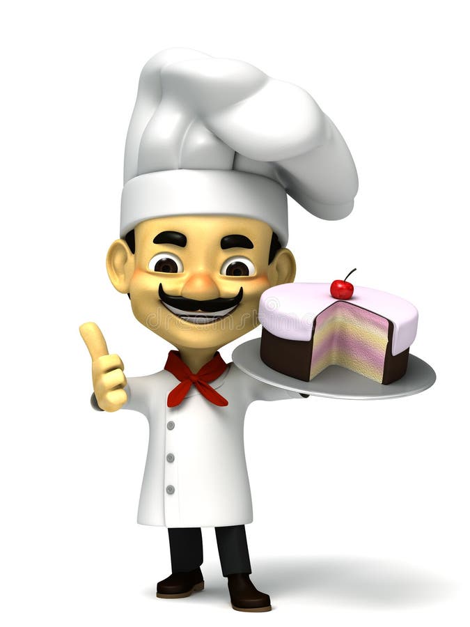 Chef with Chocolate Cake stock vector. Illustration of mascot - 37349638