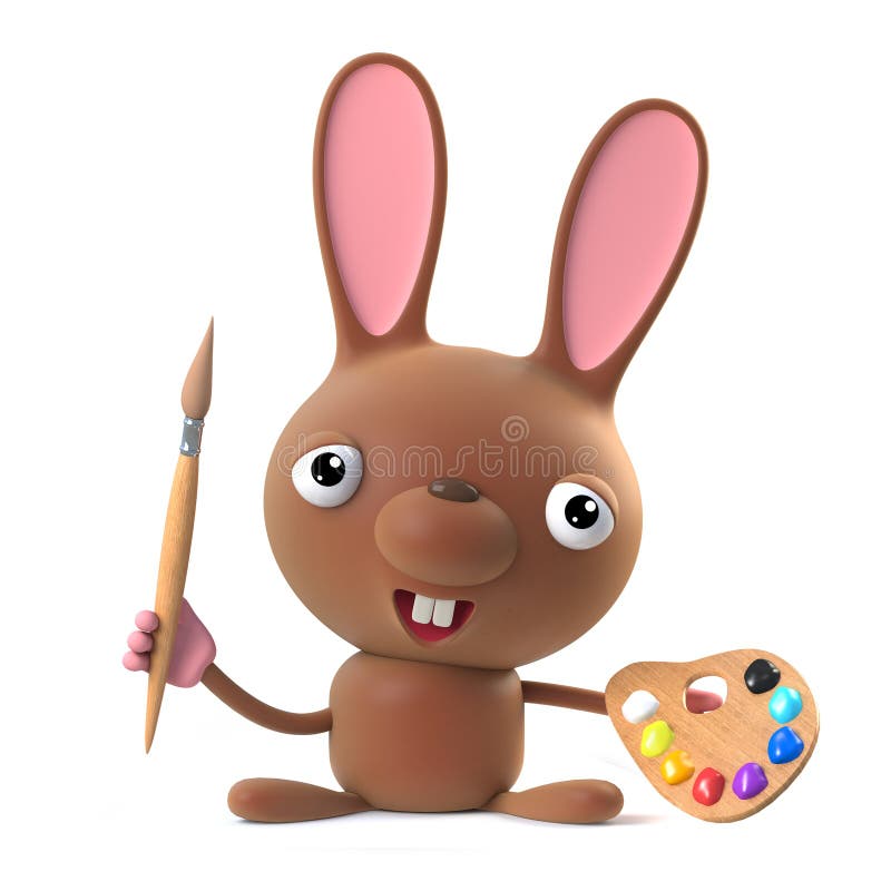 3d Cute Easter Bunny Rabbit is an Artist Stock Illustration ...