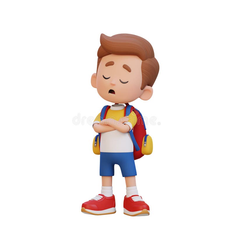 3D Cute Kid Character Rejection Pose Stock Photo - Illustration of ...