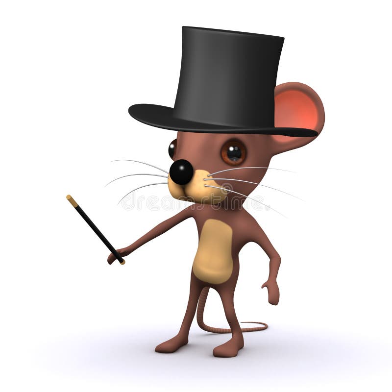 3d Cute Mouse is a Great Magician Stock Illustration - Illustration of ...