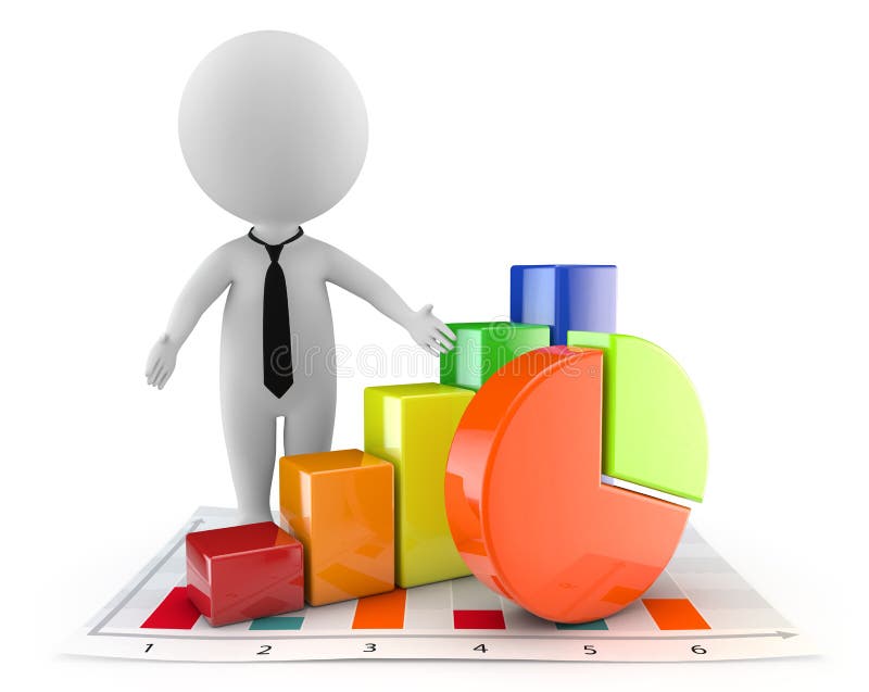 3d Cute People - Financial Document and Graph Stock Illustration ...