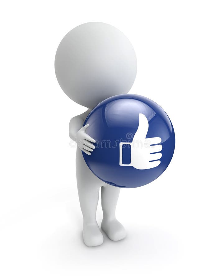 3d Cute People- Like Button Stock Illustration - Illustration of ...