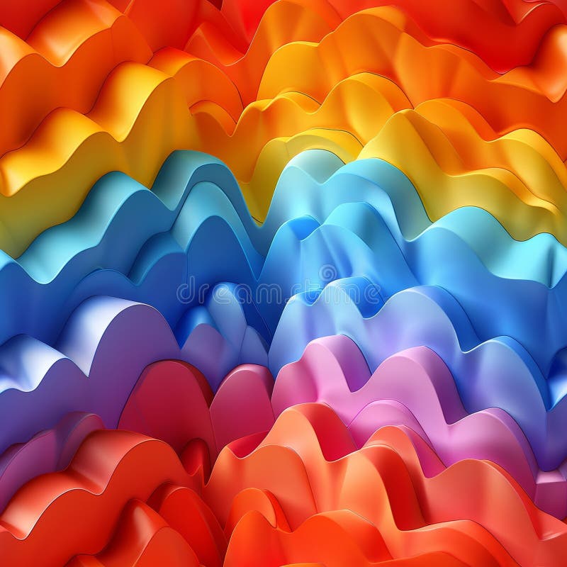 3D Cute Rainbow, Colorful Seamless Pattern Stock Photo - Image of ...