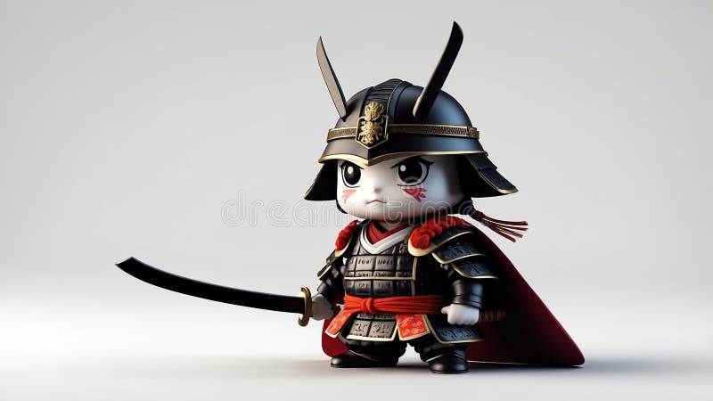 3d Cute Samurai Character Isolated in White Ai Generated Stock ...