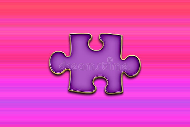 3D Cute Stickers of Puzzle Shape on Colorful Pink Gradient Background ...