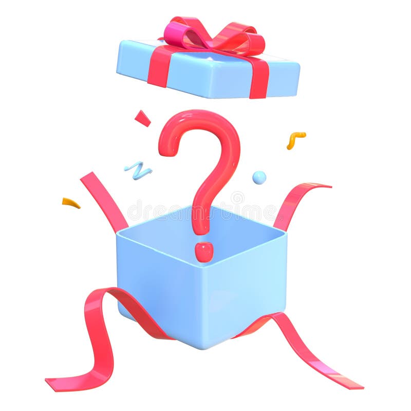 3d Cute Surprise Gift Box with Falling Confetti Stock Illustration ...