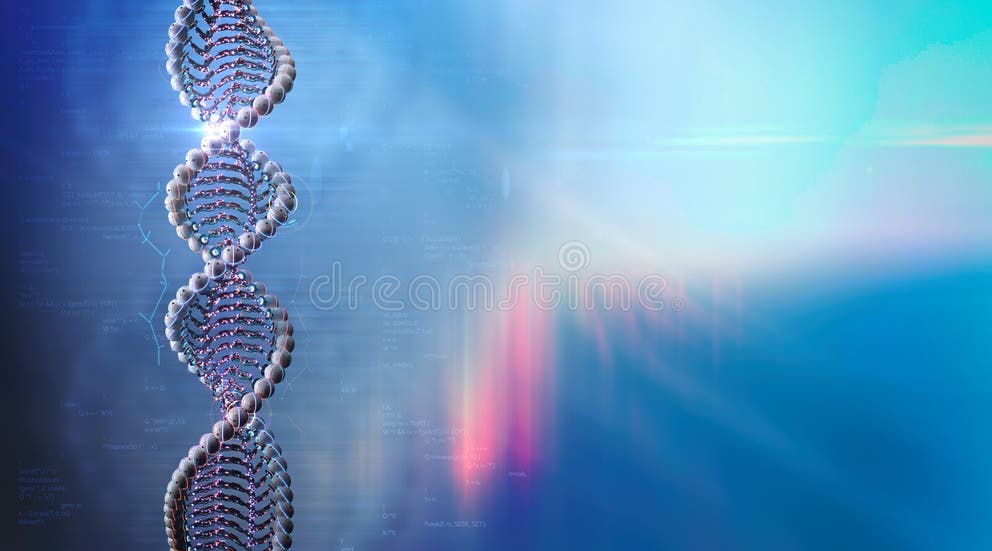 3d Cyber-Dna Molecule. Background Stock Illustration - Illustration of ...