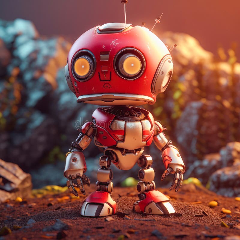 3d Cyber Space Robot Render , Futuristic Concept . Stock Illustration ...