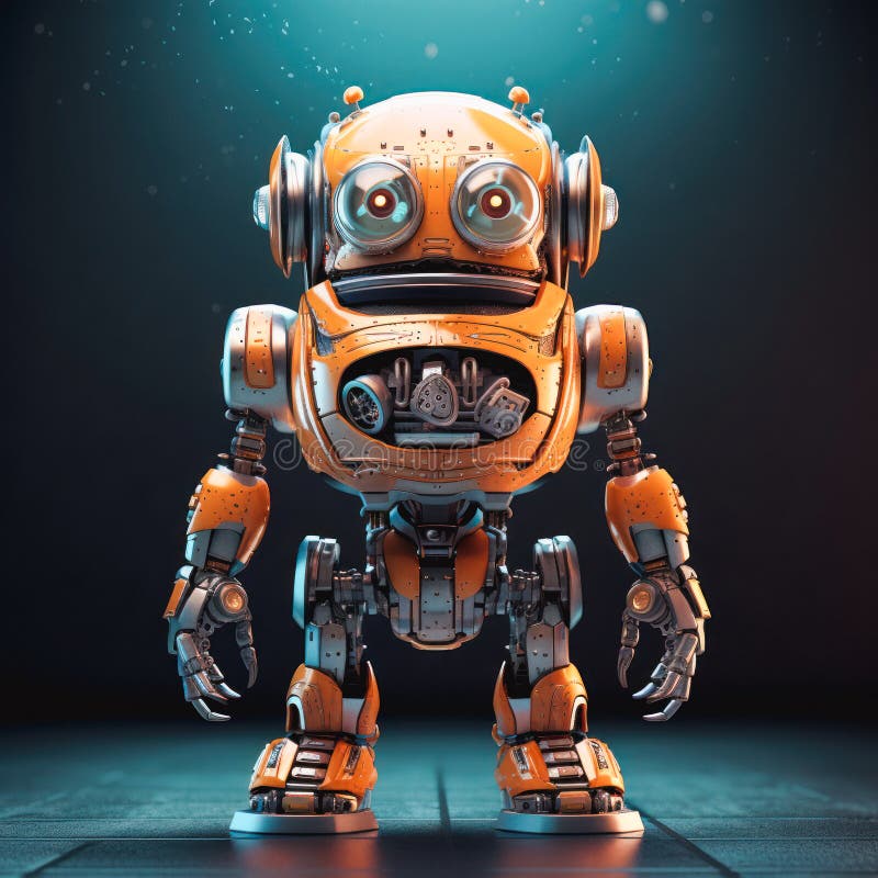 3d Cyber Space Robot Render , Futuristic Concept . Stock Illustration ...