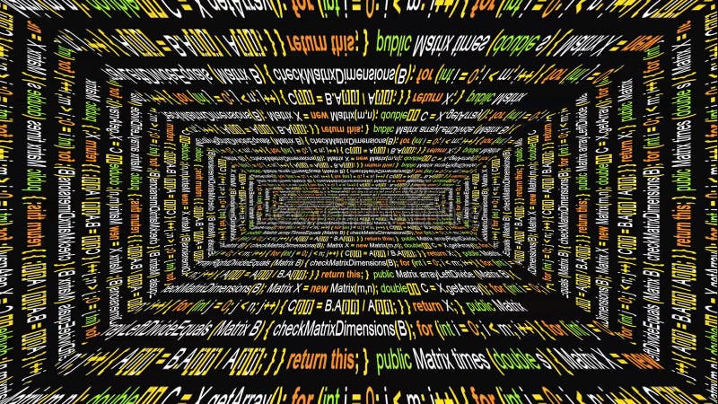Source Code Corridor Matrix Block Scroll Stock Image - Image of ...