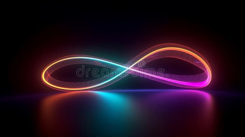 3d Cycled Animation of Glowing Line Sliding in the Shape of an Infinity ...