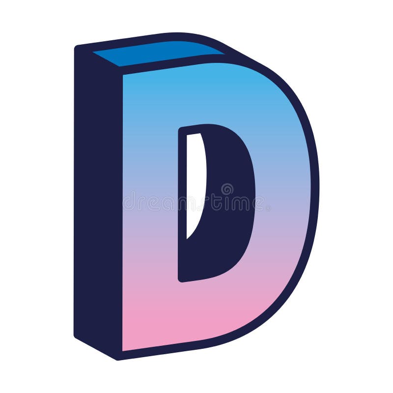 3d d letter vector design stock vector. Illustration of vector - 193394608