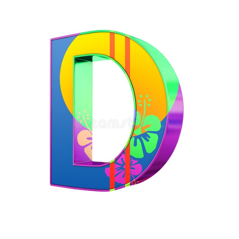3D `F` Letter with Exotic Colors Stock Illustration - Illustration of ...