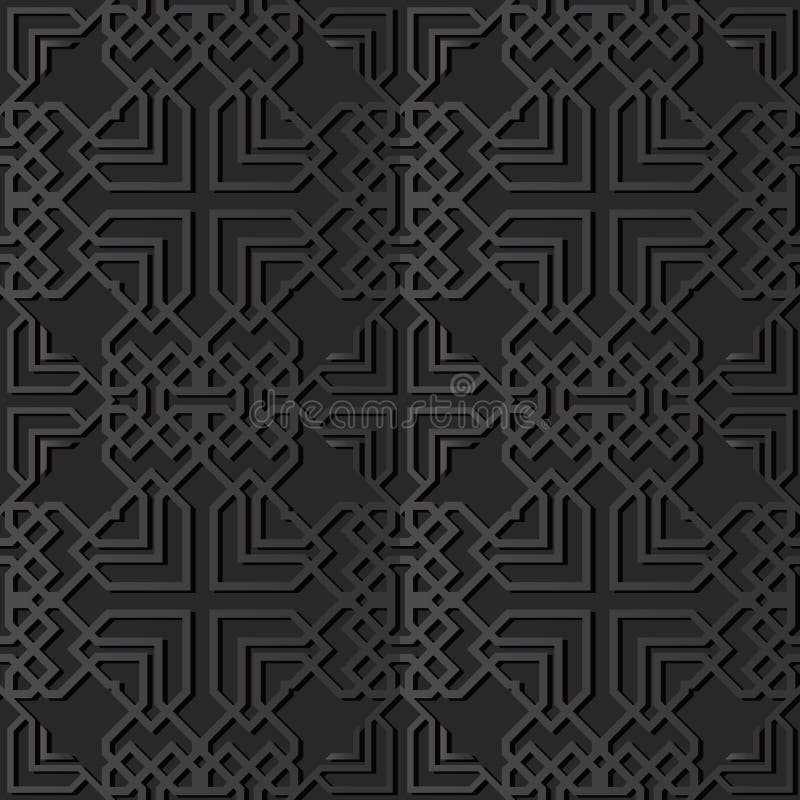 3D Dark Paper Art Polygon Square Check Cross Frame Line Stock Vector ...