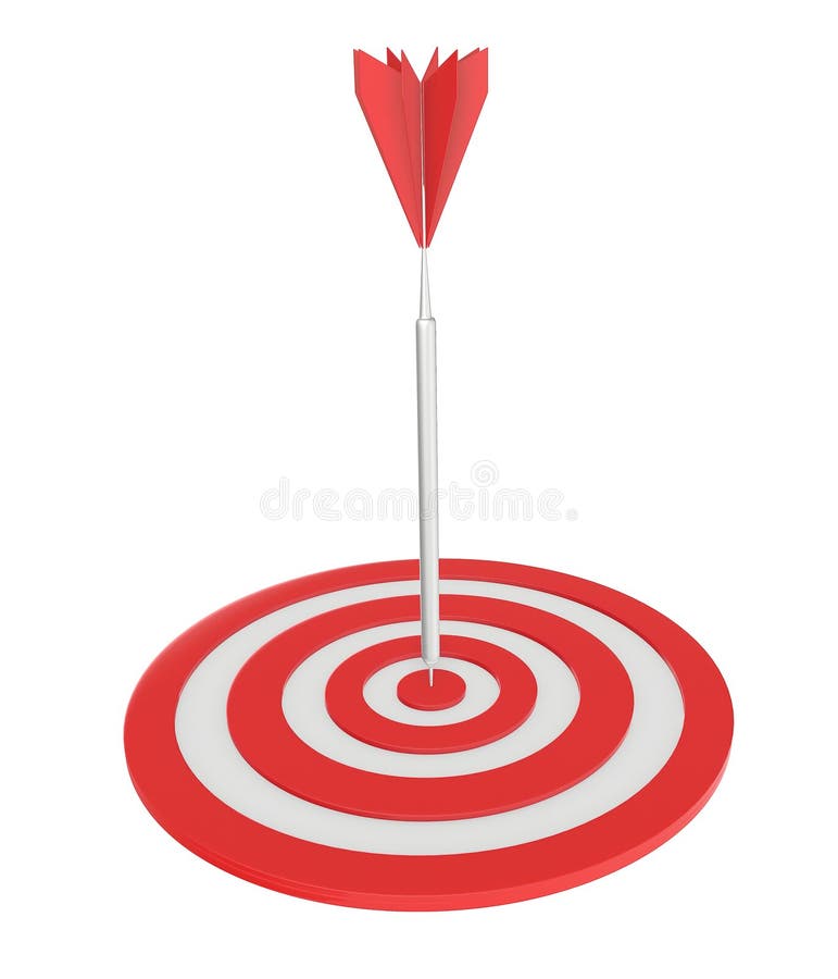 3d Dart and Arrows Hit in the Center Stock Illustration - Illustration ...