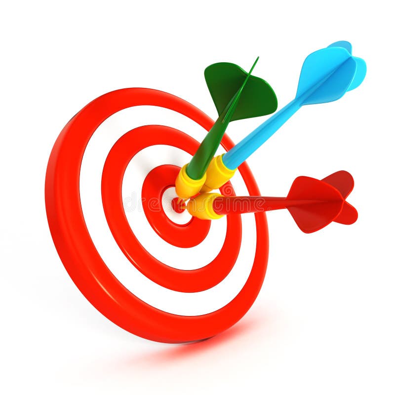 Colorful Darts Hitting a Target. Success Concept Stock Vector ...