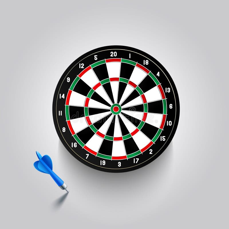3D Dartboard Vector Illustration. Realistic Dart Design Vector Isolated ...