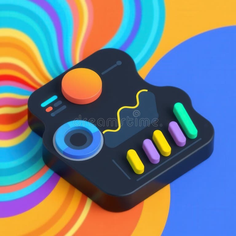 A 3D Icon of a Dashboard with Colorful Charts and Graph Stock ...