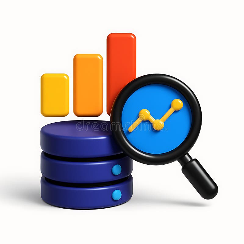 3D Data Analytics and Insights Icon Stock Illustration - Illustration ...