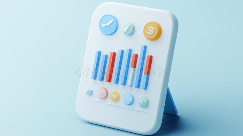 3D Data Dashboard stock illustration. Illustration of charts - 367463162