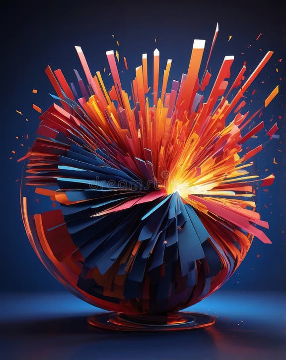 3D Data Explosion with Charts, Graphs, and Trend Arrows in Vibrant ...