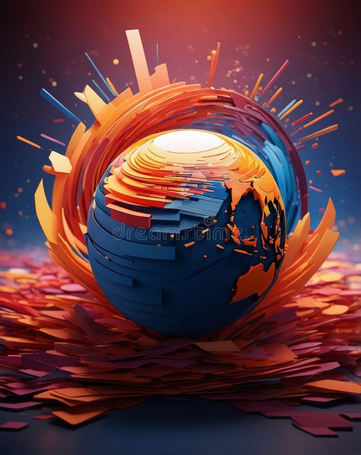 3d Data Explosion Charts Graphs Trend Arrows Vibrant Colors Stock ...