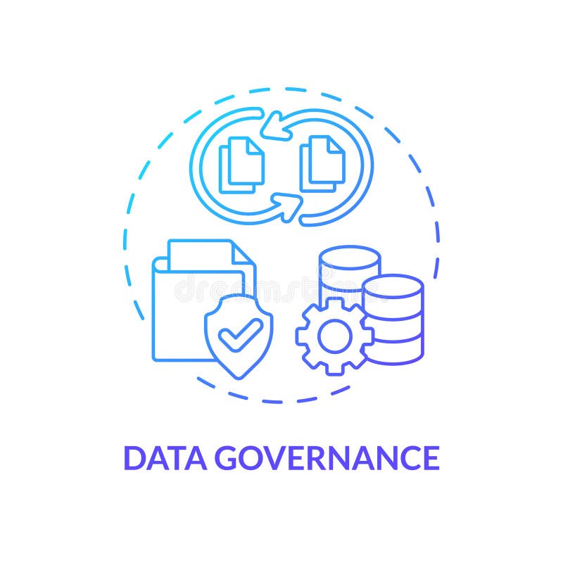 2D Data Governance Concept Linear Icon Stock Vector - Illustration of ...