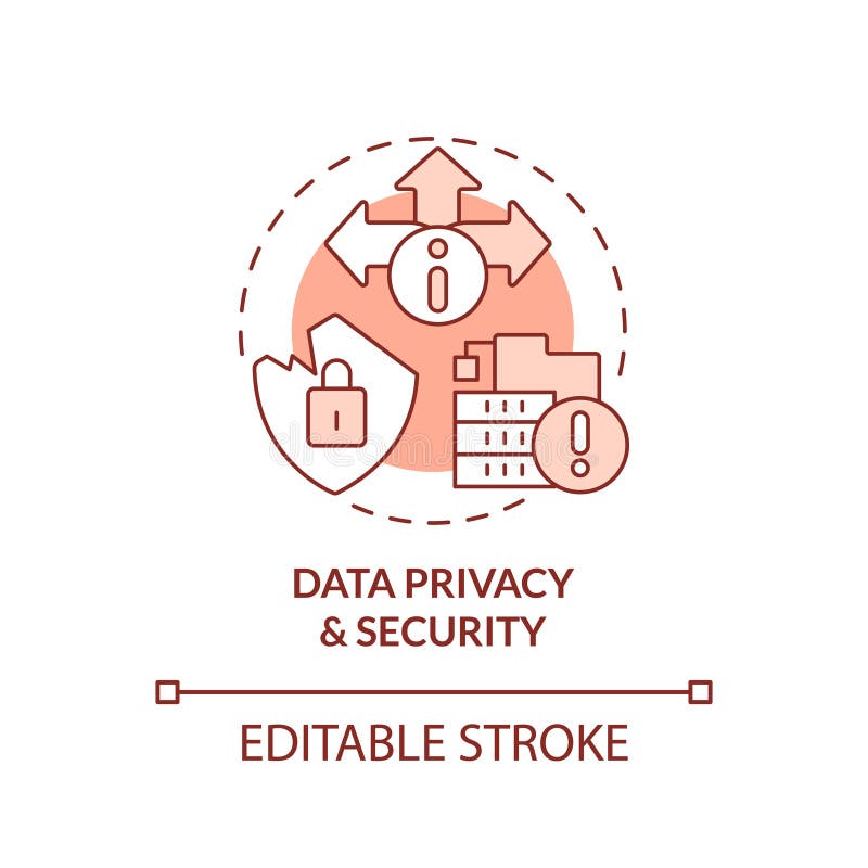 2d Data Privacy And Security Concept Linear Icon Stock Vector
