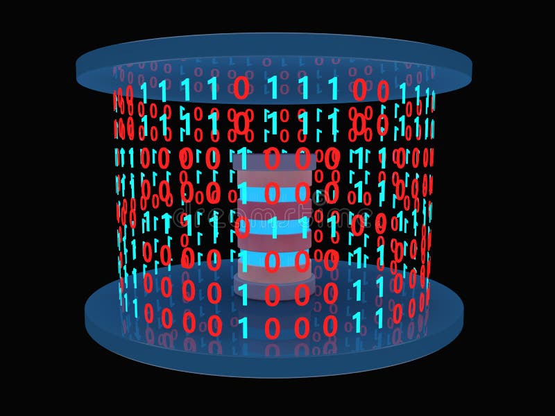 3d Data Encryption Concept with Binary Code Stock Illustration ...
