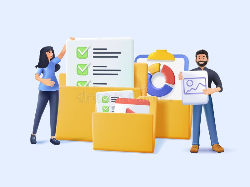 3d Man Collecting Data Manually Stock Illustrations – 3 3d Man ...