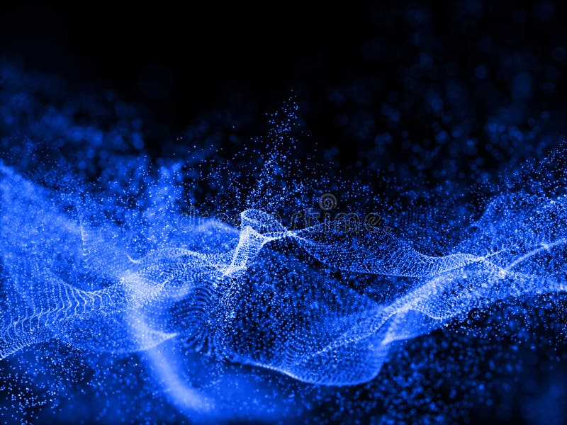 3D Data Technology Abstract Background with Cyber Particles Stock ...