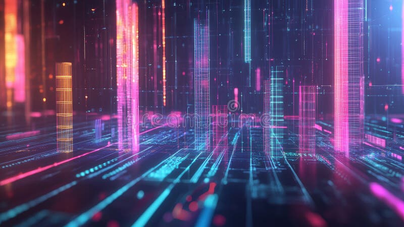 3D Data Visualization of AI Industry Growth from 2023 To 2030 for Tech ...