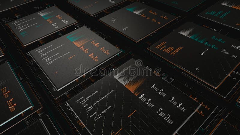 Future Interface of Modern Targeting System during Working Process, Seamless Loop. Animation ...