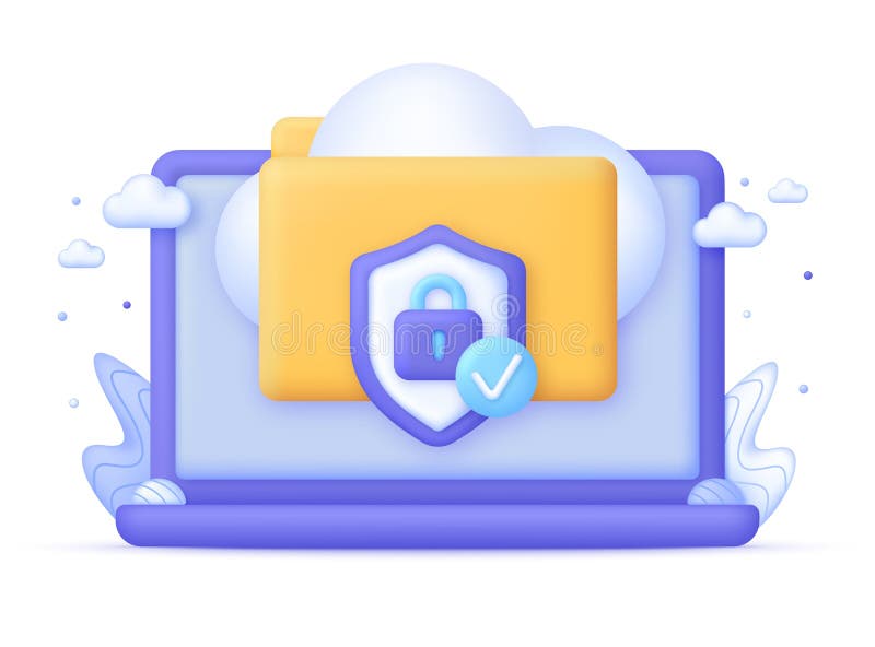 3D Database Security Illustration on Computer. Concept is Data Stock ... 3D Database Security Illustration on Computer. Concept is Data Stock ...